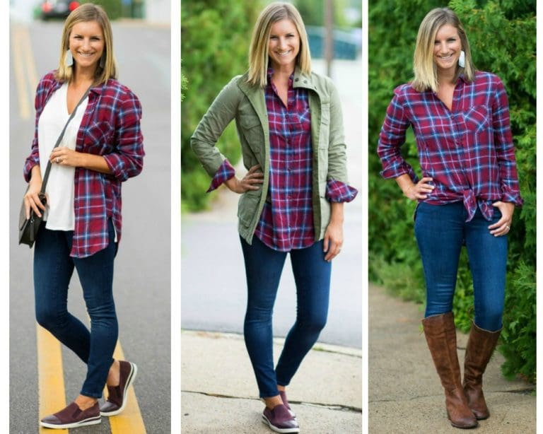 How to // Wear a Plaid Shirt 3 Ways - Living in Yellow
