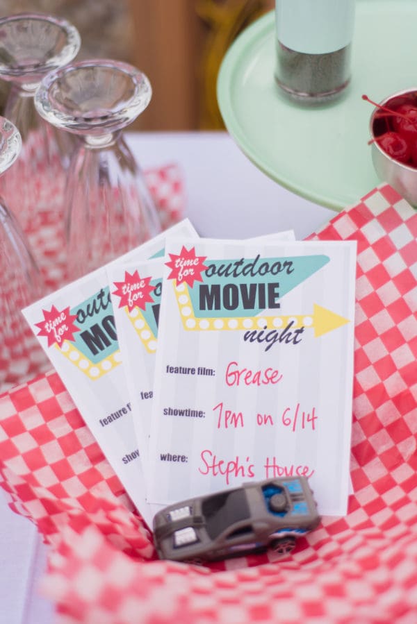 Outdoor Movie Night : Grease Themed Party - Living in Yellow