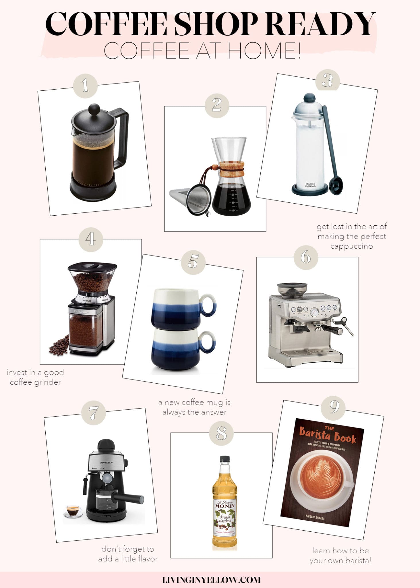 How To Bring the Coffee Shop To Your Home - Living in Yellow