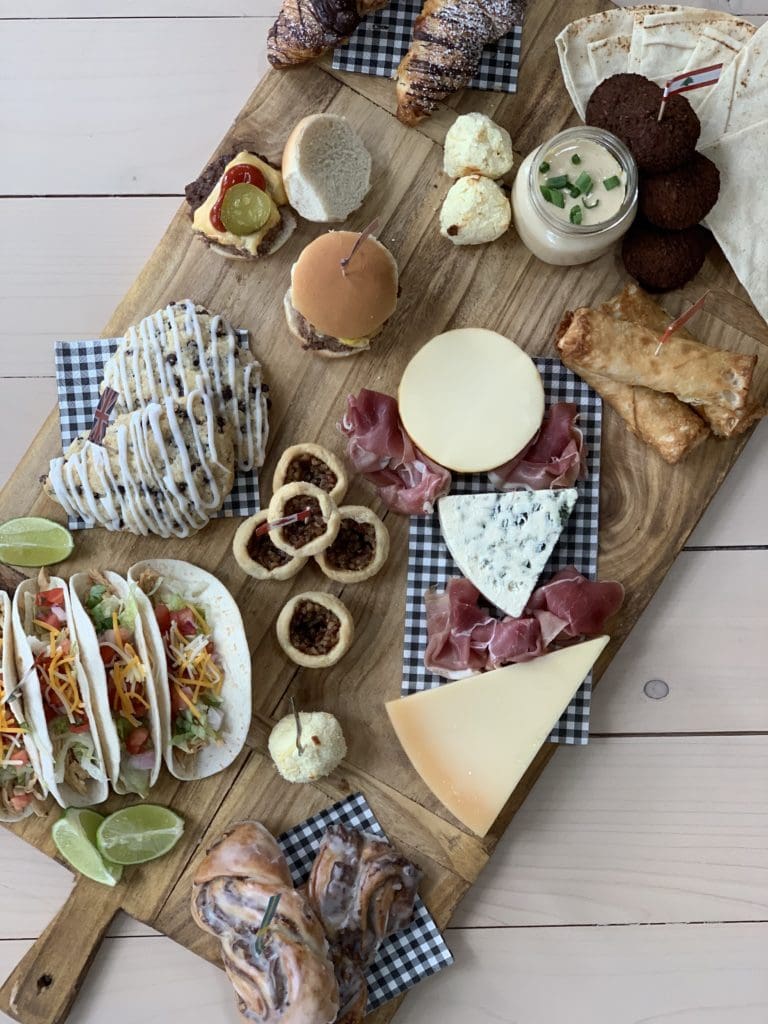 Around the World // DIY Travel Inspired Food Board - Living in Yellow