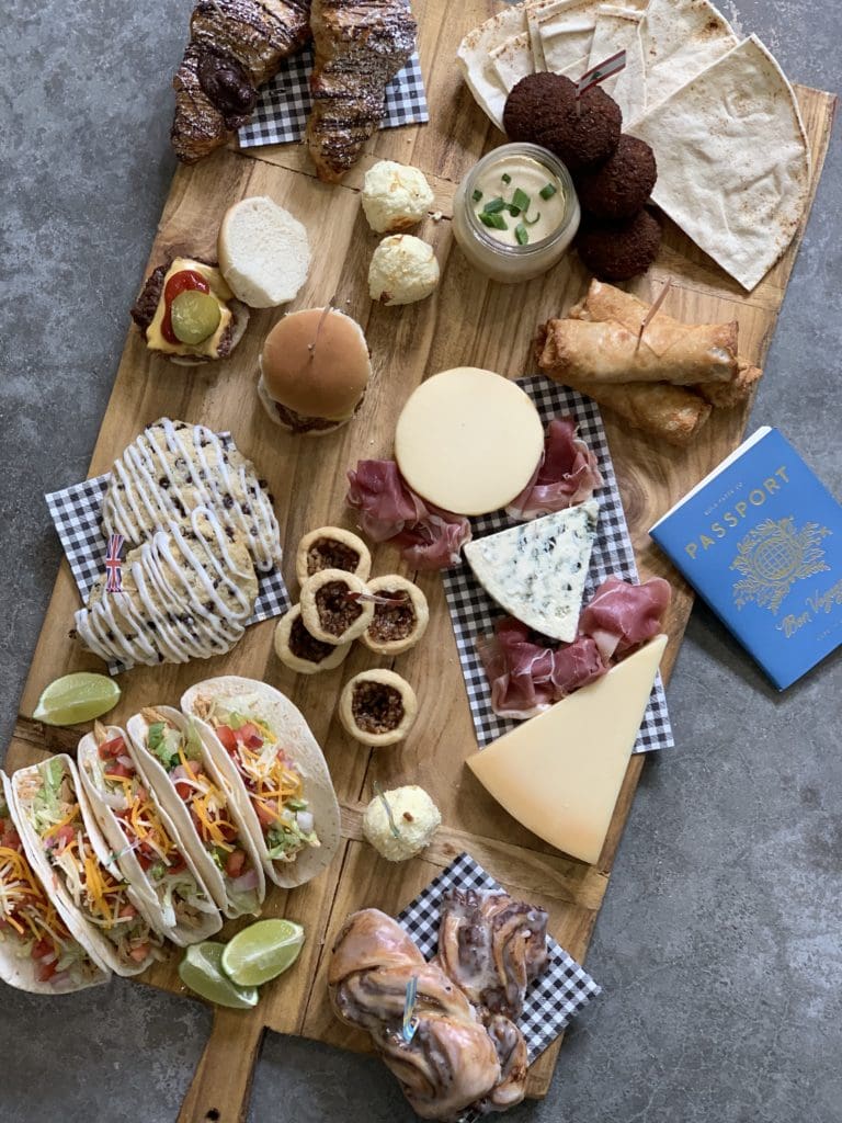 Around the World // DIY Travel Inspired Food Board - Living in Yellow