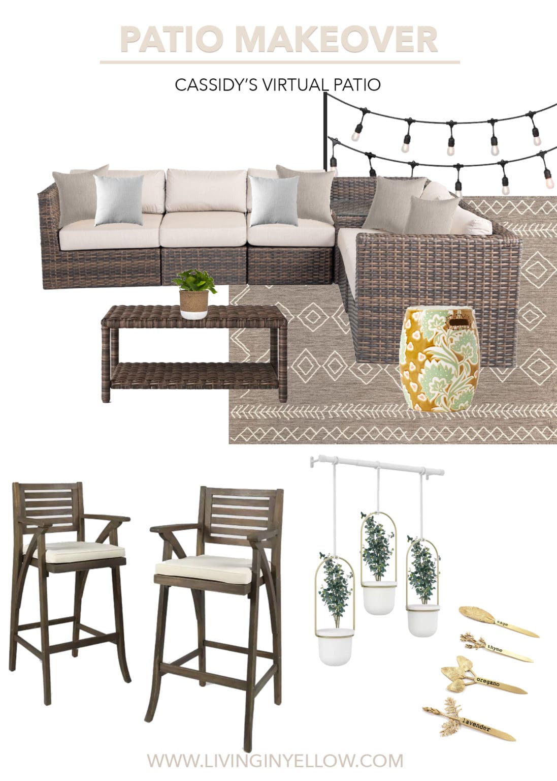 Our Virtual Patio Makeovers - Living in Yellow