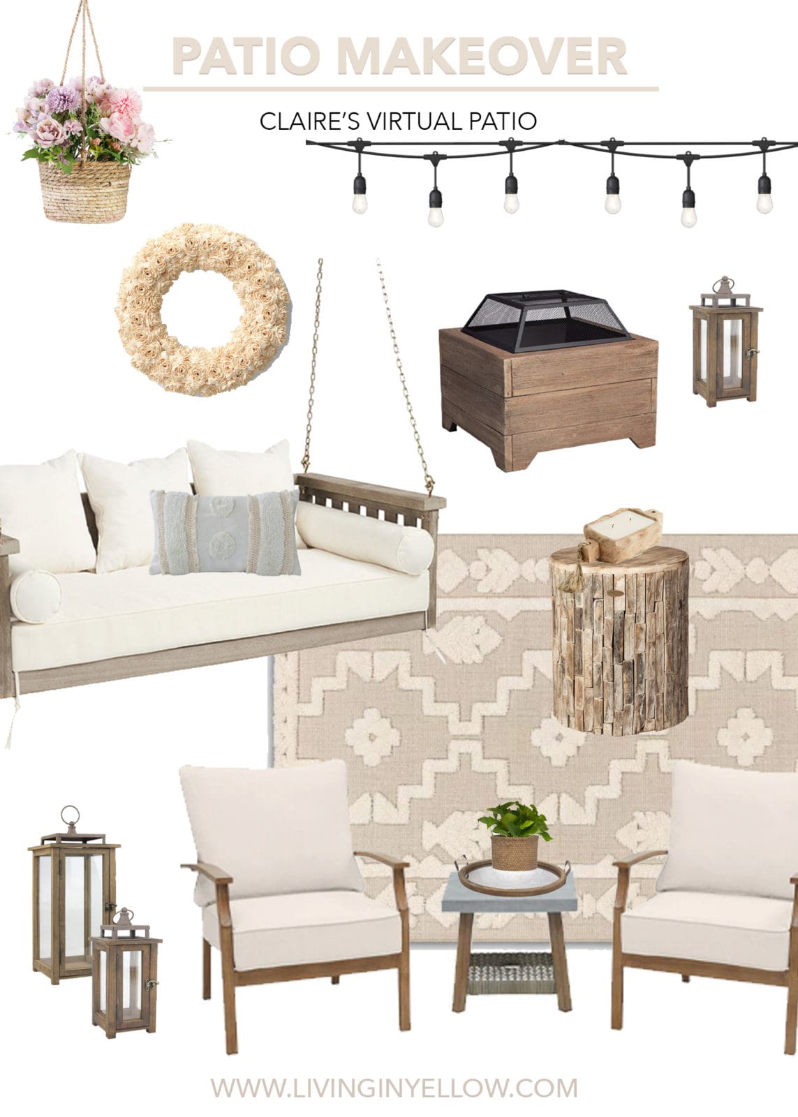 Our Virtual Patio Makeovers - Living in Yellow