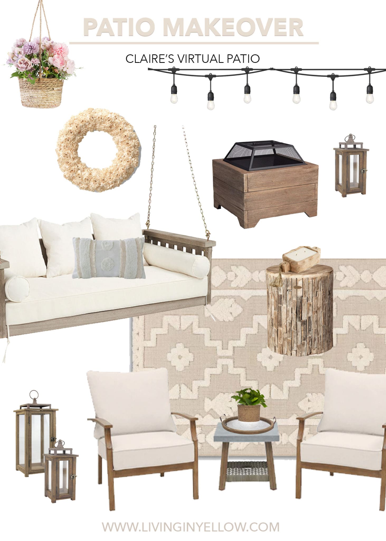 Our Virtual Patio Makeovers - Living in Yellow