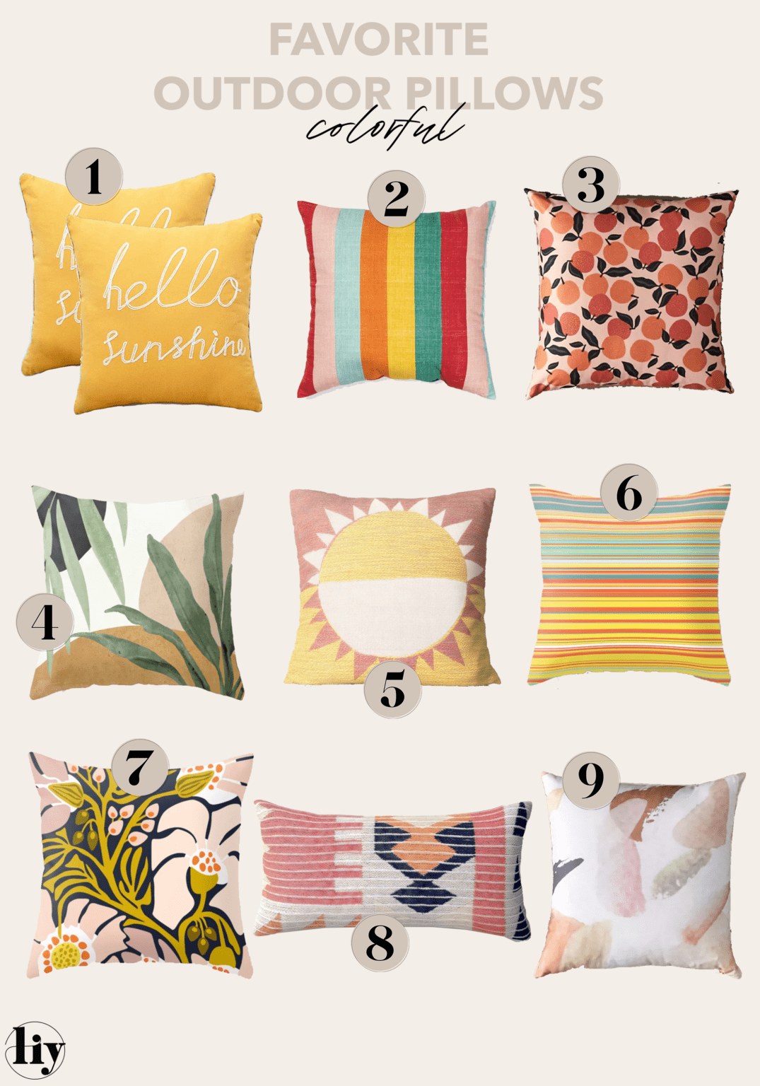 The Cutest Outdoor Pillows on the Internet - Living in Yellow