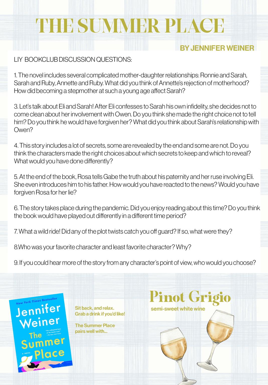 The Summer Place by Jennifer Weiner - Living in Yellow