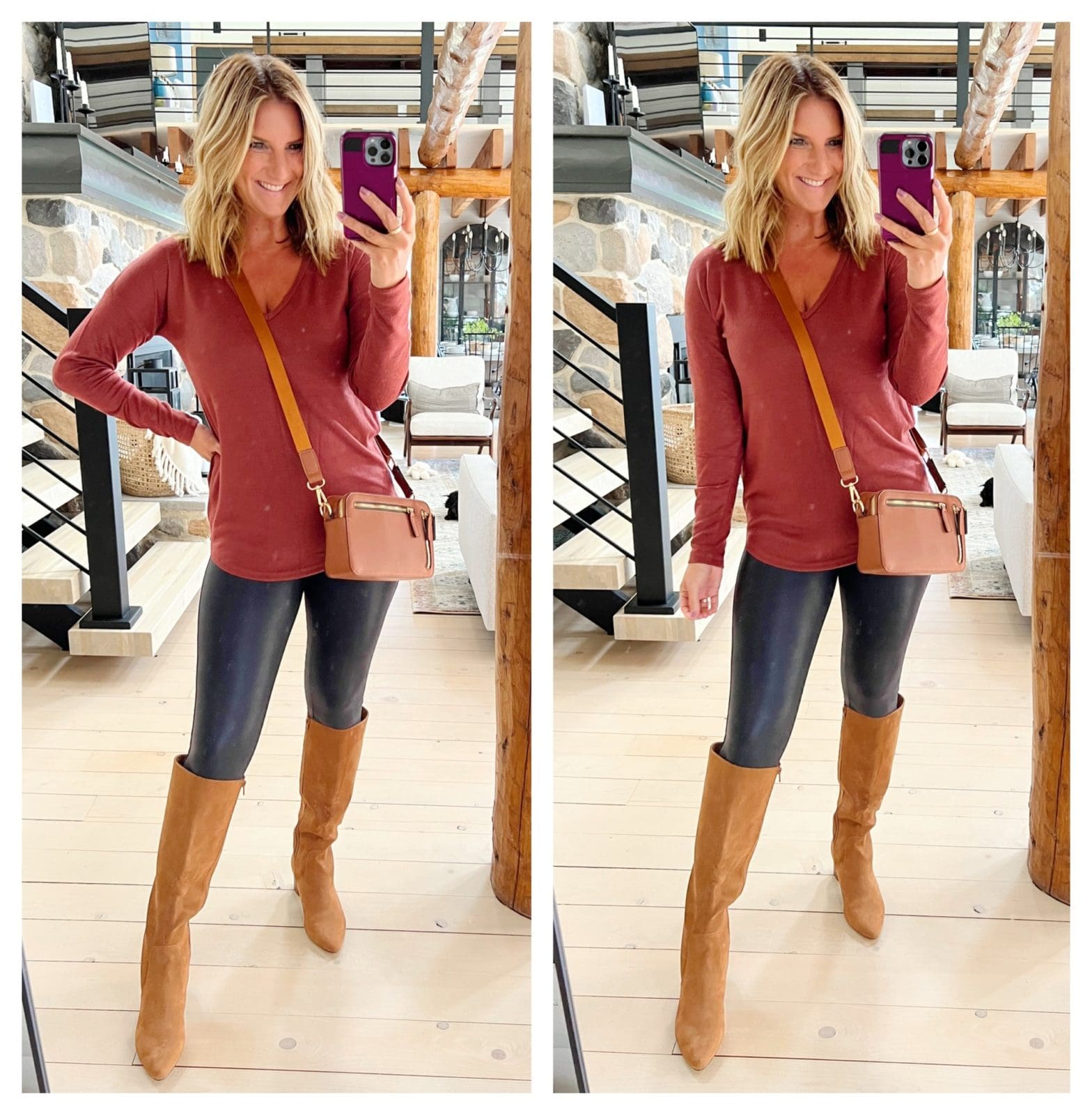 How to Style Faux Leather Leggings - Living in Yellow